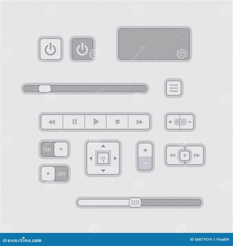 Flat Web UI Elements Design Gray Stock Vector Illustration Of Shape Graphic
