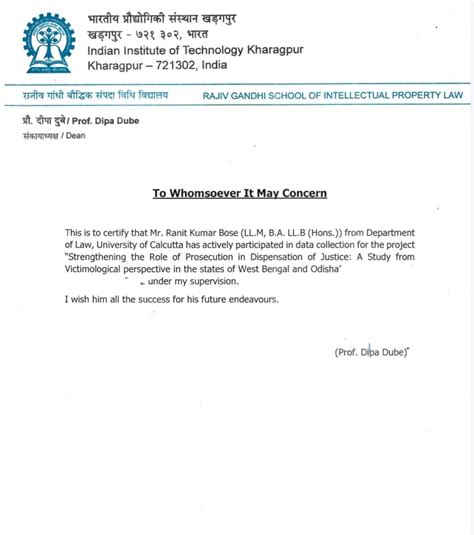 Adv Ranit Kumar Bose On Linkedin Successfully Completed My Research Work On Strengthening The