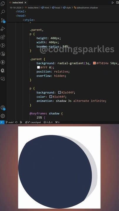 Circle Shadow Animation Html Css Htmlcss Cssanimations Shorts