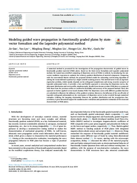 pdf modeling guided wave propagation in functionally graded plates by