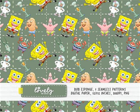 Sponge Seamless Digital Pattern Seamless Paper Prints Cartoon Digital