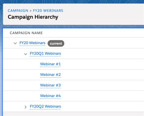 Creating A Campaign Hierarchy In Salesforce Timeframe Example Jenna Molby