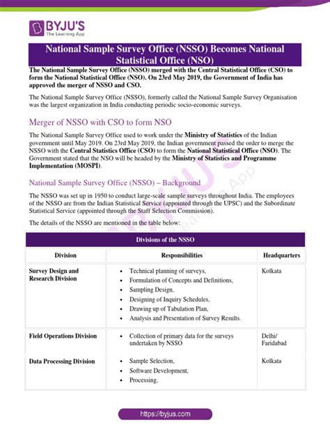 Nsso Cso And Nso Upsc Notes Pdf Statistics