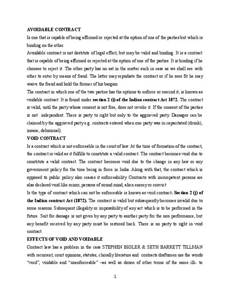 Unenforceable Contract