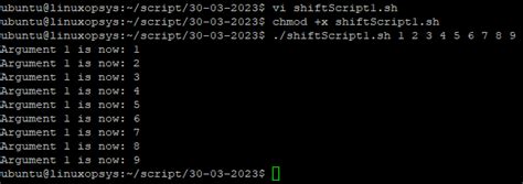 Bash Shift Command