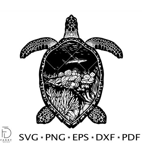 Ocean On Turtle Shell Svg Sea Scene On Turtle Shell Svg Inspire Uplift