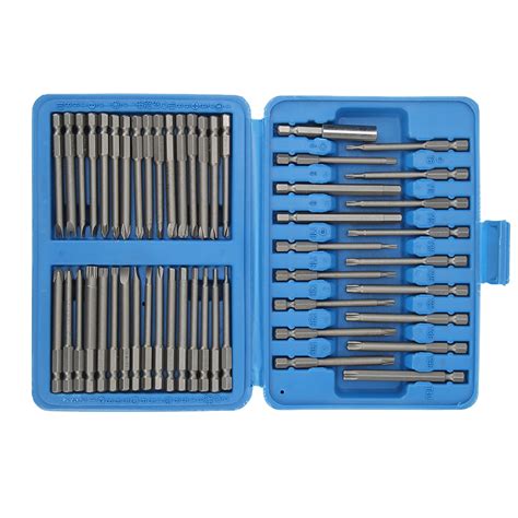 50pcs Extra Long Security Bit Set Square Flat Hex Spline Clutch Torq Multi Sizes Screwdriver
