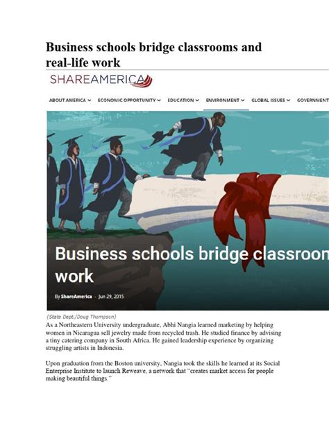 Business Schools Bridge Classrooms And Real Download Free Pdf