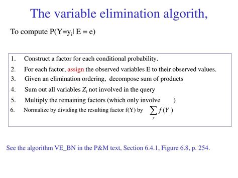 Ppt Variable Elimination For Inference With Bayesian Networks