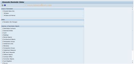 RECARSGEN SAP Tcode Generate Reminder Dates