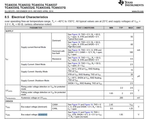 TCAN330 3 3V CAN Transceiver Is Having Different Voltage Level During Recessive State