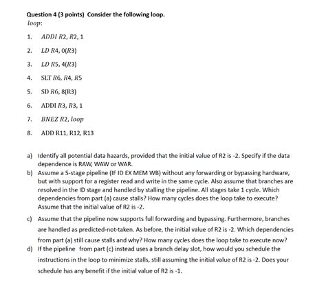 Question Points Consider The Following Loop Chegg