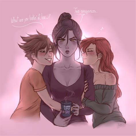 tracer widowmaker and emily overwatch and 1 more drawn by murasaki
