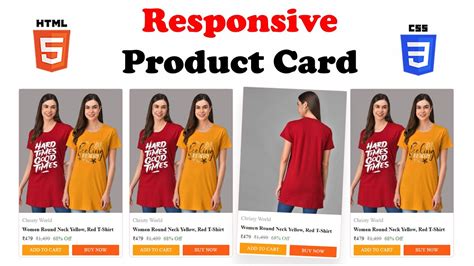 Responsive Product Card Using Html And Css Youtube