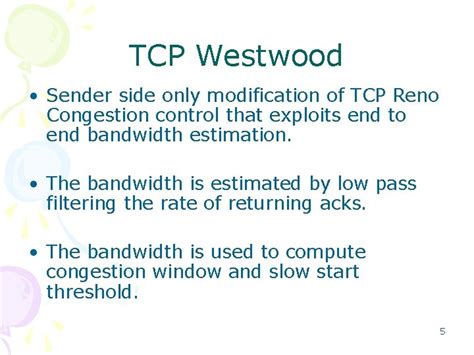 end to end bandwidth estimation in tcp to
