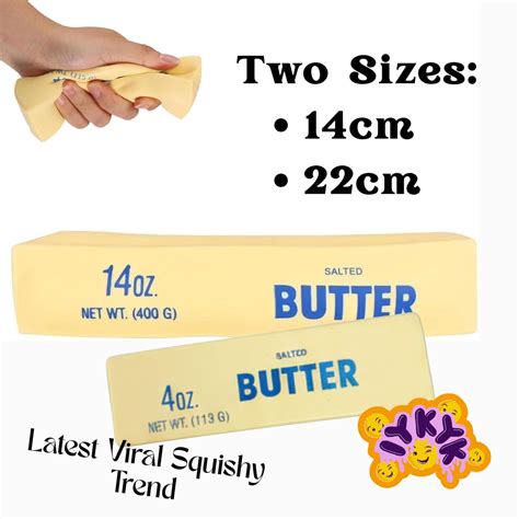 Butter Slow Rise Squishy Two Sizes 14cm And 22cm Sensory Street