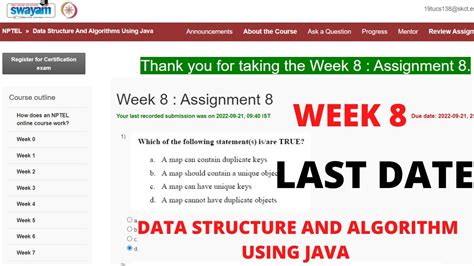 Nptel Data Structure And Algorithms Using Java Week 8 Quiz Assignment Solutions July 2022