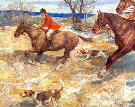 Arthur E Becher “fox Hunt Jumping The Fence” At 1stdibs Old Fox