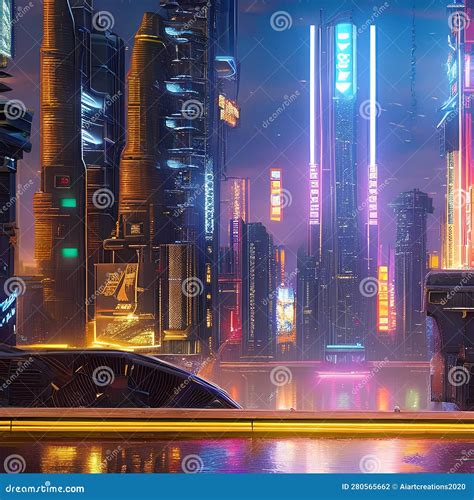 Futuristic Cyberpunk City A Futuristic And Sci Fi Inspired Background Featuring A