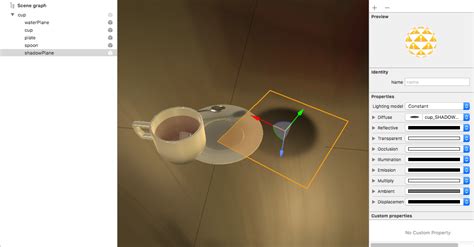 Ios How To Add A Shadow Plane And The Difference Between The Scn File Apple Provide And We