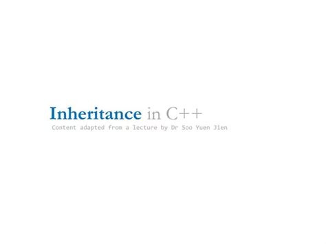 Ppt Inheritance In C Powerpoint Presentation Free Download Id