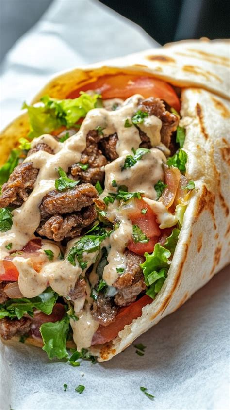 🥙 Mouthwatering Shawarma A Perfect Blend Of Meat And Veggies 🌯