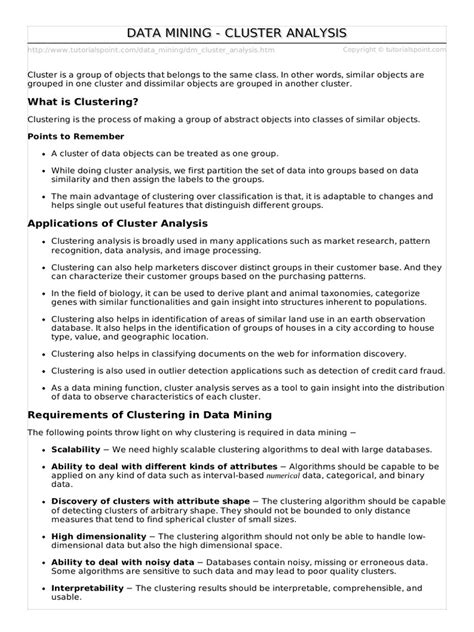 dm cluster analysis pdf cluster analysis data mining