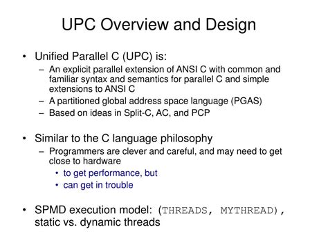 ppt unified parallel c upc powerpoint presentation free download