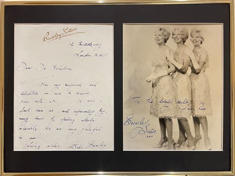 Babs Beverley From The Beverley Sisters Rare And Stunning 100 Guaranteed Hand Signed Letter