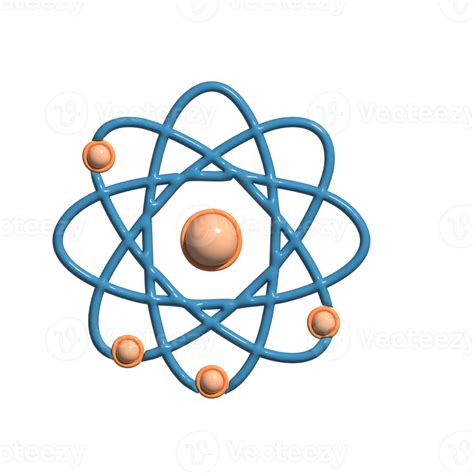 Atom Model 3d Icon Fun And Educational Cartoon Style Illustration 66395467 Png