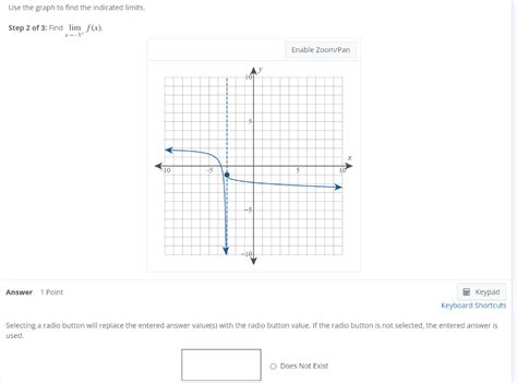 solved use the graph to find the indicated limits step 1 of
