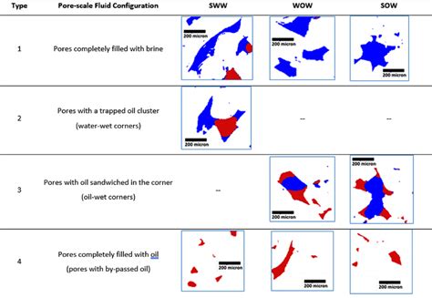 Different Pore Scale Fluid Configurations Identified After Download Scientific Diagram
