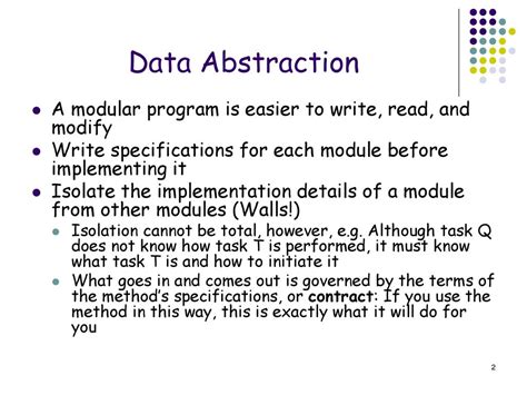 Data Abstraction A Technique For Increasing The Modularity Of A Program