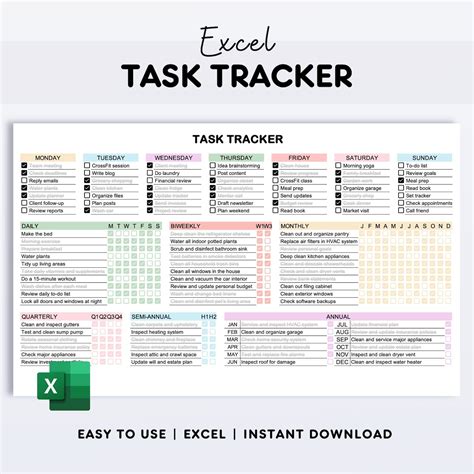 task tracker excel template daily weekly monthly and annual todos