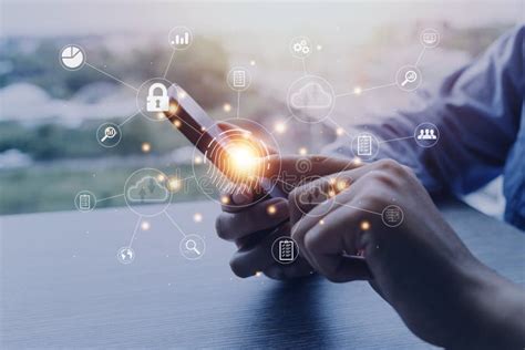 Businessmen Fingerprint Scanning And Biometric Authentication