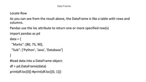 Data Frame Data Structure In Python Pandas Pptx
