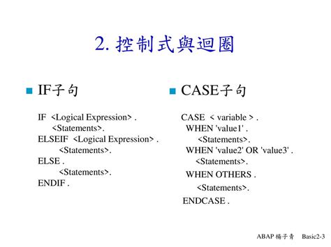 ABAP Basic Concept 運算子 控制式與迴圈 Subroutines Event Block ppt download