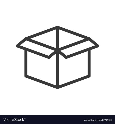 Open Box Shipping And Logistic Icon Outline Vector Image