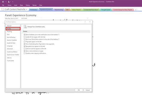 Onenote App Interface