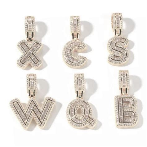 Moissanite Initial Pendant Chain Necklace Sustainable Diamond