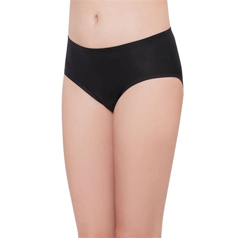 Buy Hygieni Mid Waist Full Coverage Day Period Panty Black Online