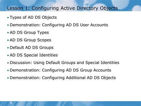 Ppt Module 3 Configuring Active Directory Objects And Trusts Powerpoint Presentation Id5724380