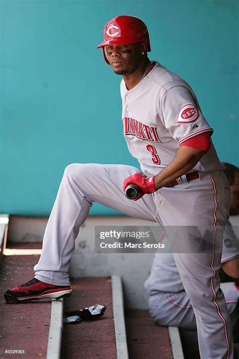 Ken Griffey Jr 3 Of The Cincinnati Reds Waits In The Dugout During News Photo Getty Images