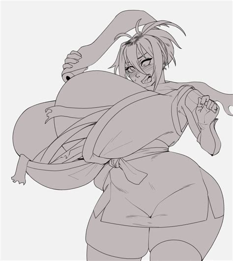 Rule 34 1girls 2d Bandaged Chest Blush Breast Expansion Breast Growth