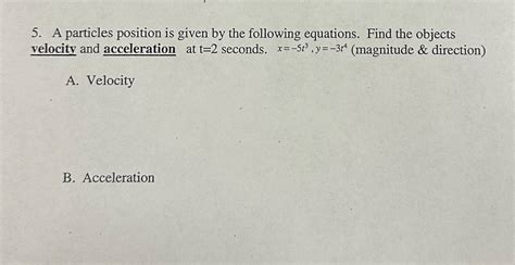 solved a particles position is given by the following
