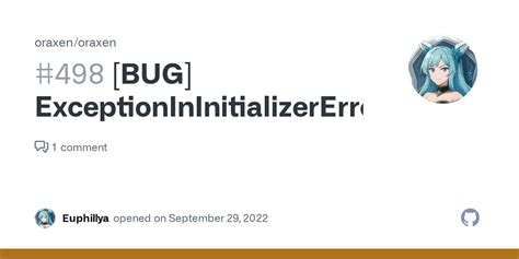 [bug] exceptionininitializererror · issue 498 · oraxen oraxen · github