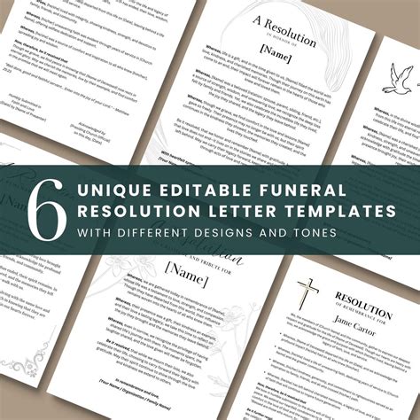 Funeral Resolution Letter Bundle Memorial Resolution In Loving Memory