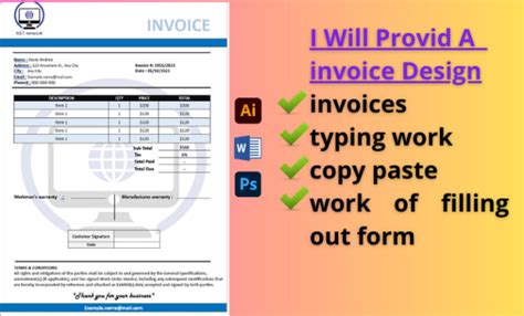 Enter Data On Invoices Typing Work And The Copy Paste Work Of Filling Out Form By