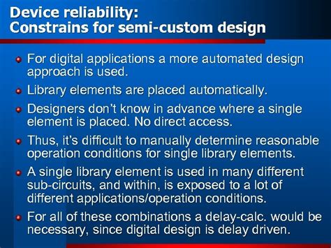 Practical Aspects Of Reliability Analysis For Ic Designs
