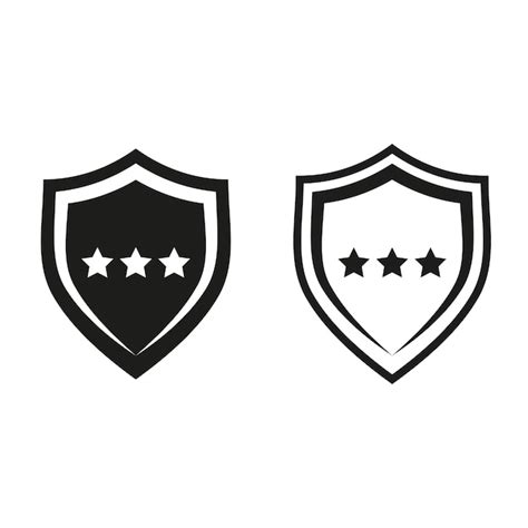Shield Shape Star Rating Secure Badge Vector Illustration Eps 10 Premium Vector